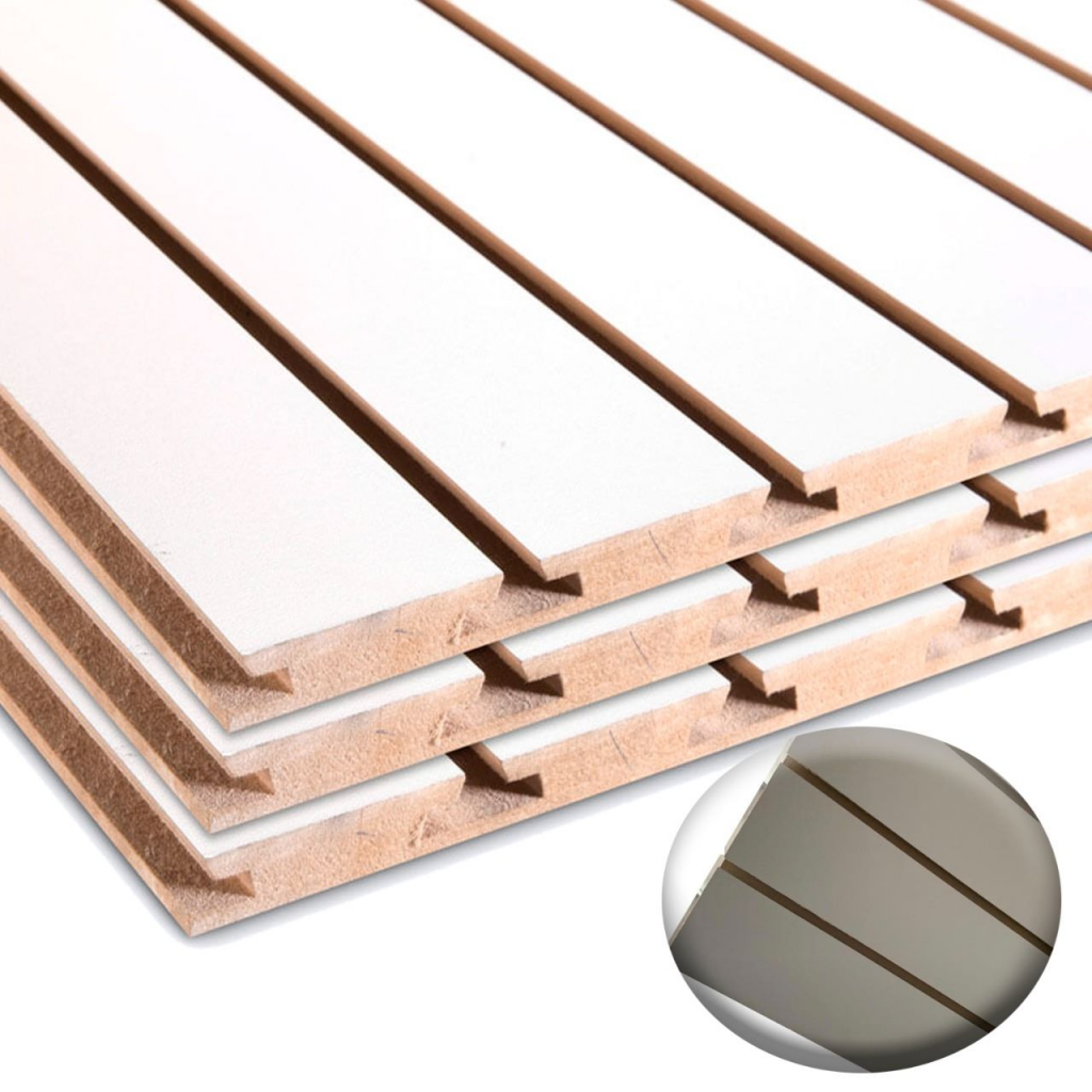 Panel Ranurado Blanco MDF 18mm 275X183 (Placa entera) | Ventre Maderas